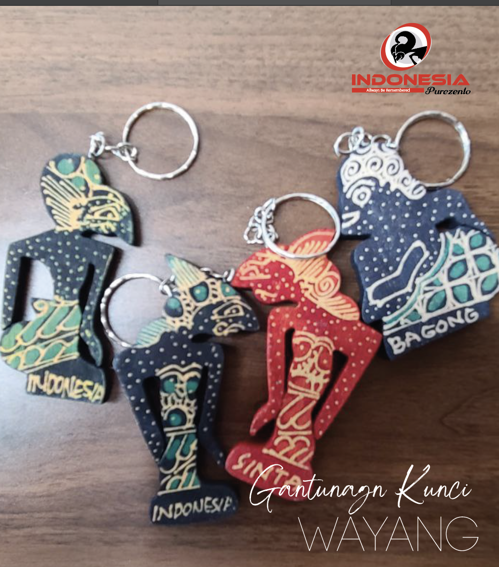 Gantungan Kunci Wayang Warna | Indonesia Purezento